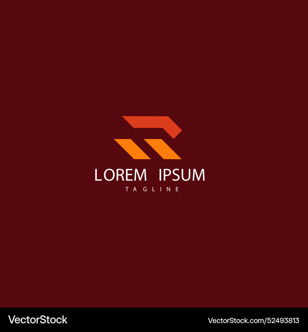 Letter r geometric line bold logo Royalty Free Vector Image