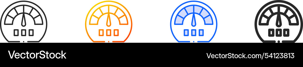 Milometer iconthin linear gradient blue stroke Vector Image