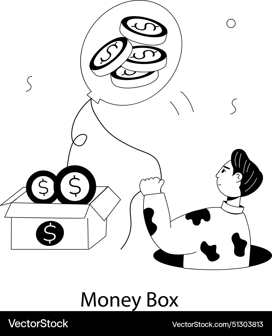 Money box Royalty Free Vector Image - VectorStock