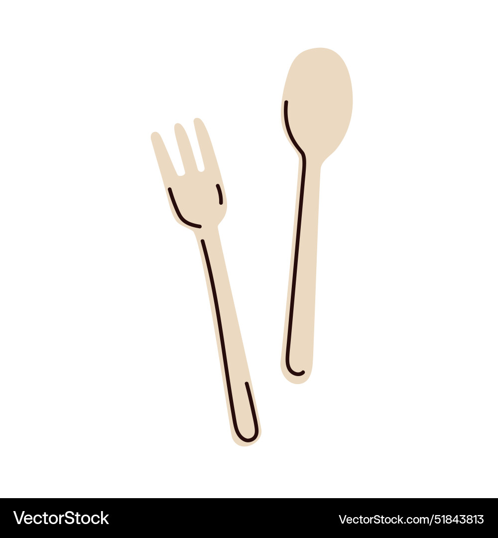 Plastic fork spoon disposable utensil flatware Vector Image