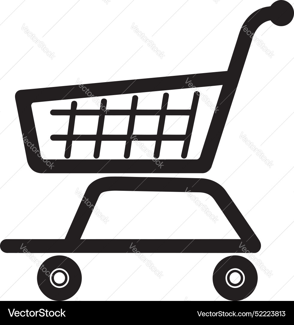 Retail elegance black shopping trolley emblem Vector Image