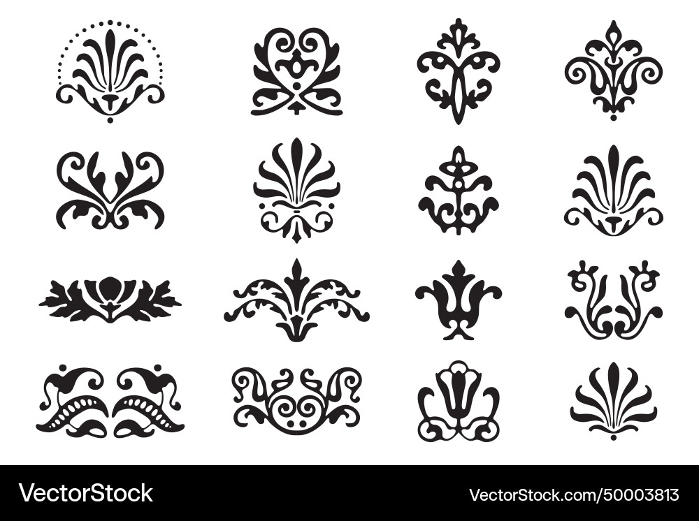 Set of decorative divider elements border florish Vector Image