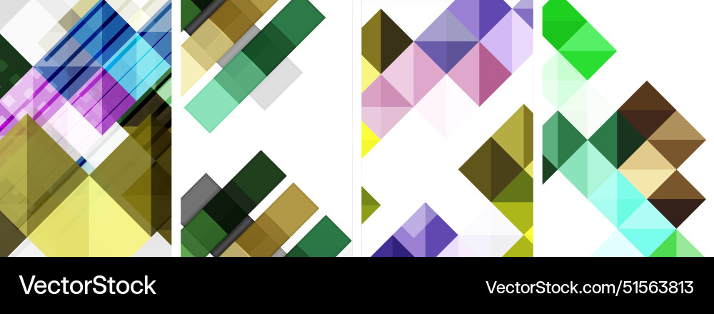 Square abstract poster set Royalty Free Vector Image