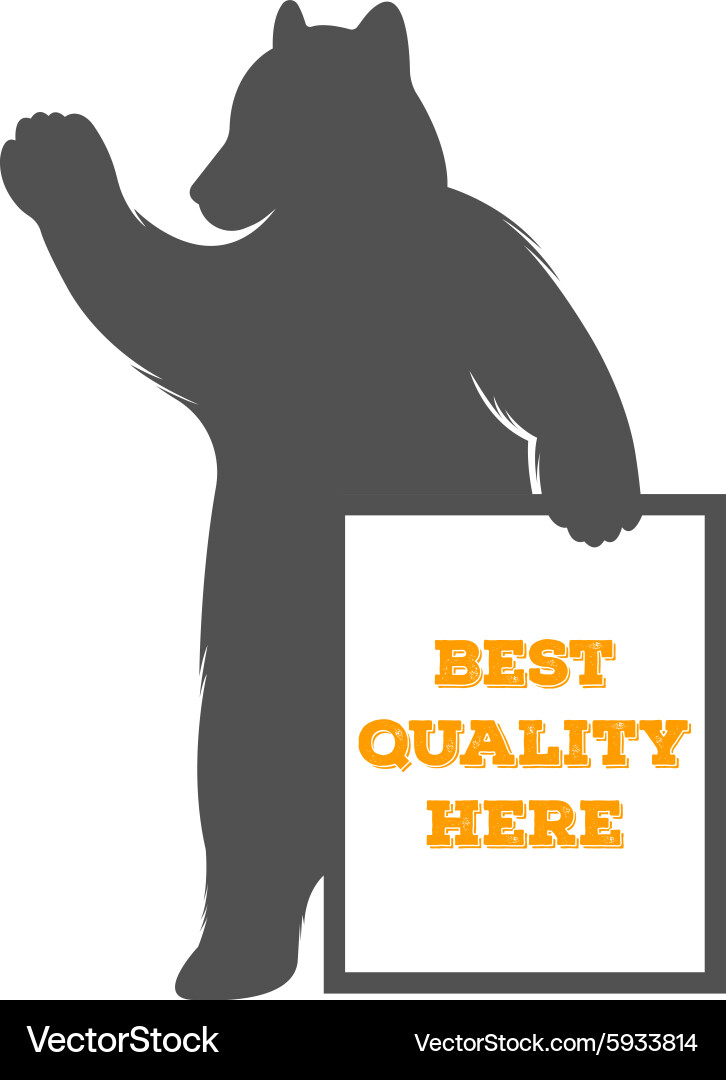 Bear with sign Royalty Free Vector Image - VectorStock