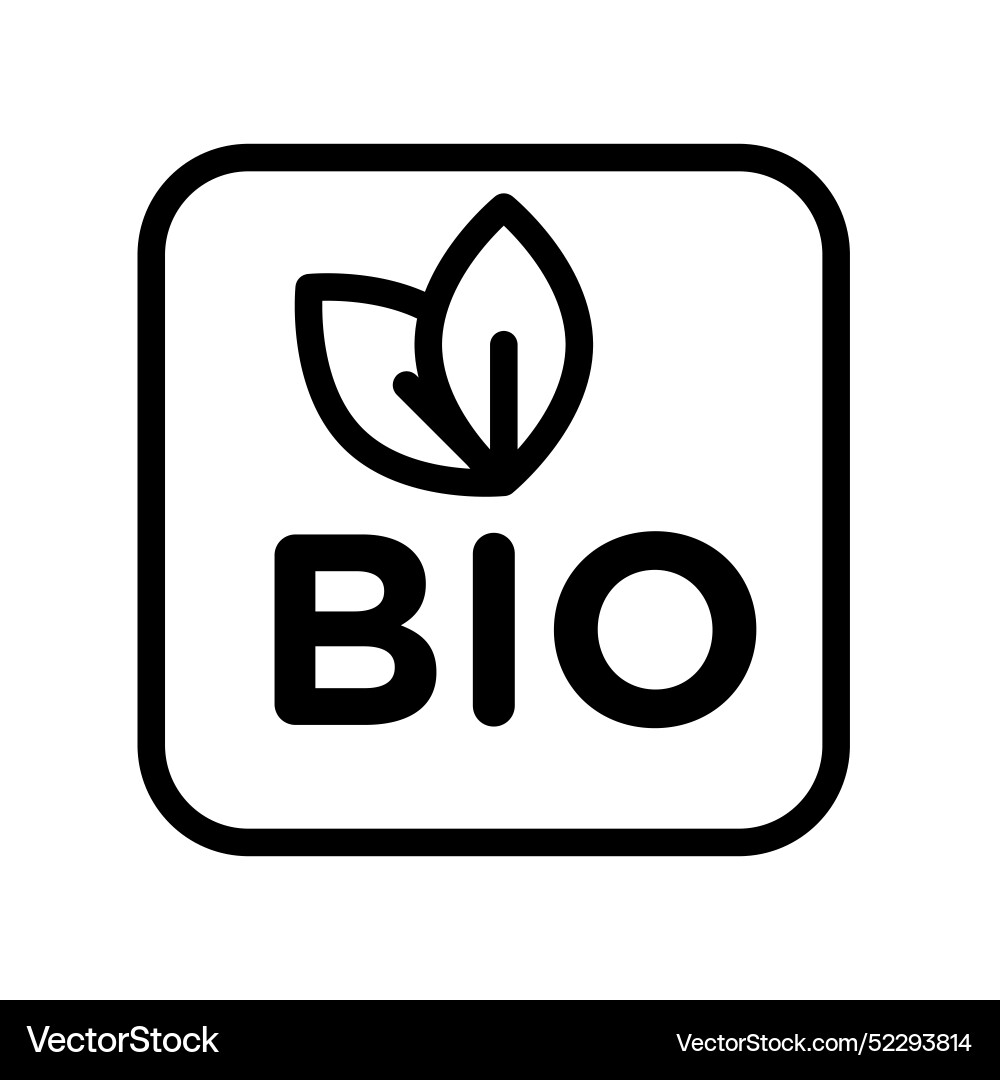 Bio icon linear logo mark in black and white Vector Image