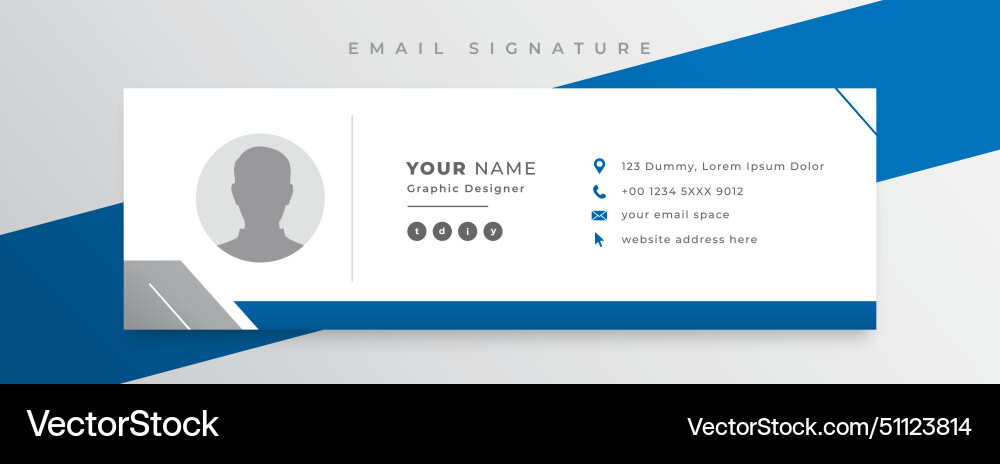 Business email signature card template Royalty Free Vector
