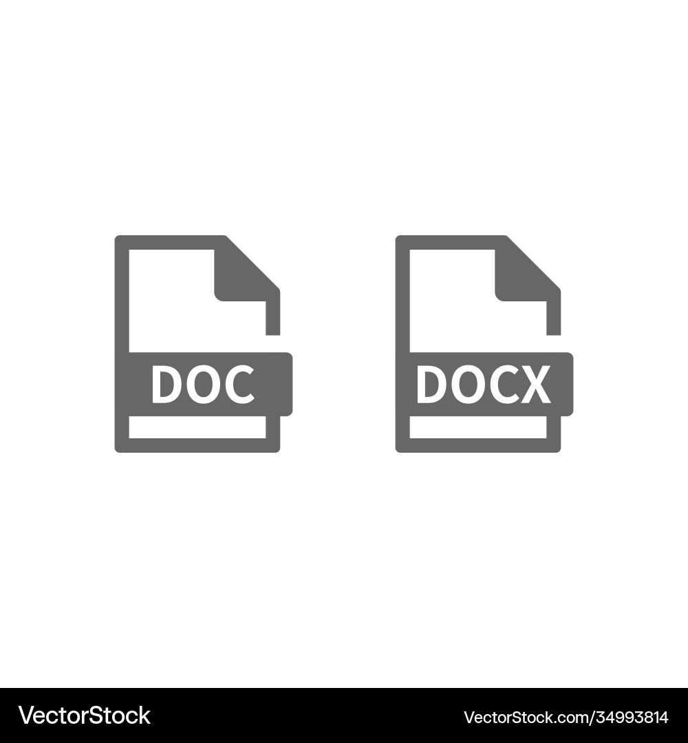 Doc and docx file format icon Royalty Free Vector Image Doc and docx file format icon Royalty Free Vector Image