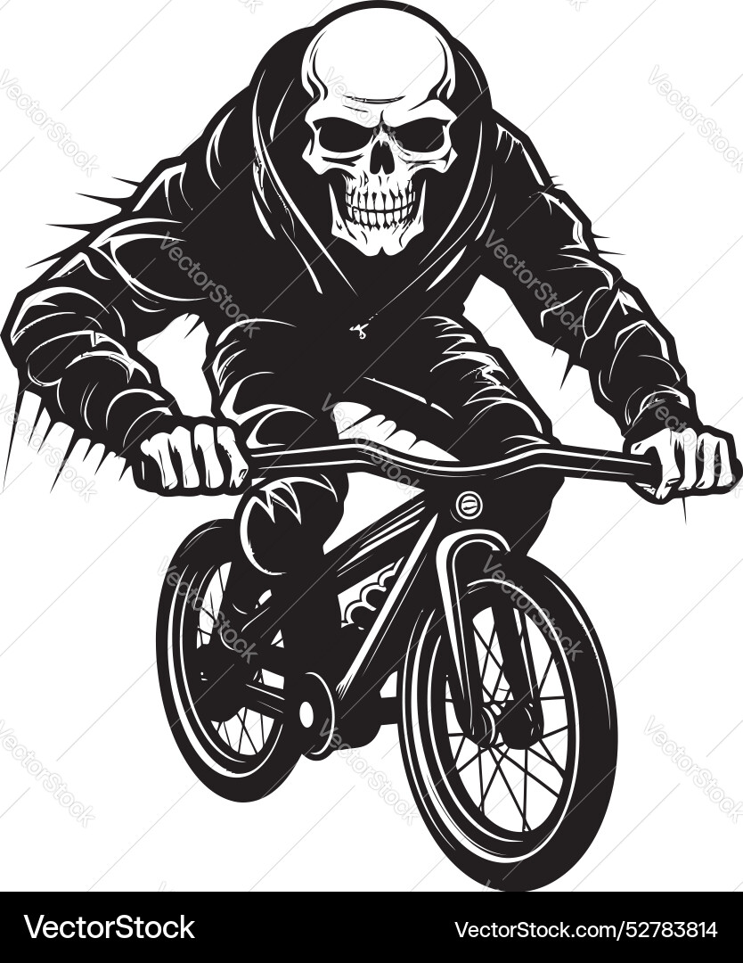 Ghostrider skull bicycle emblem design skullcycle Vector Image