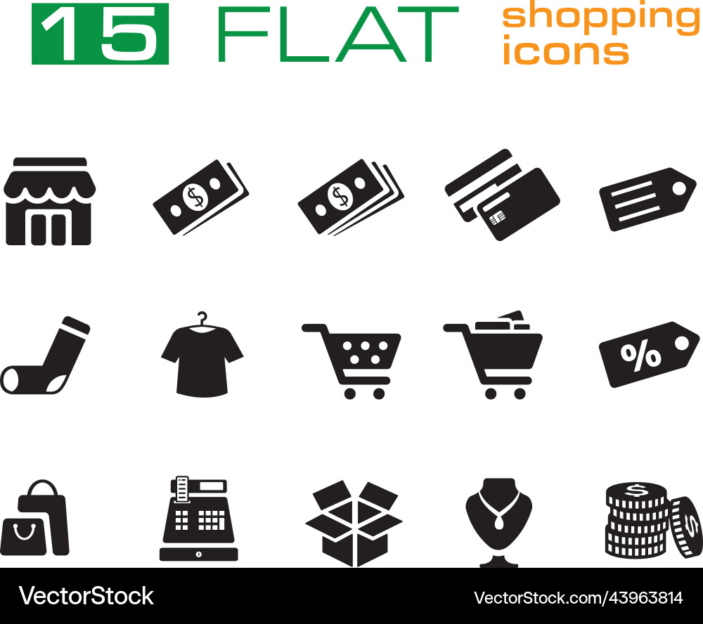Icons shopping set Royalty Free Vector Image - VectorStock