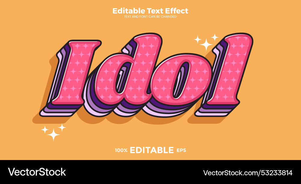 Idol editable text effect in modern trend style Vector Image