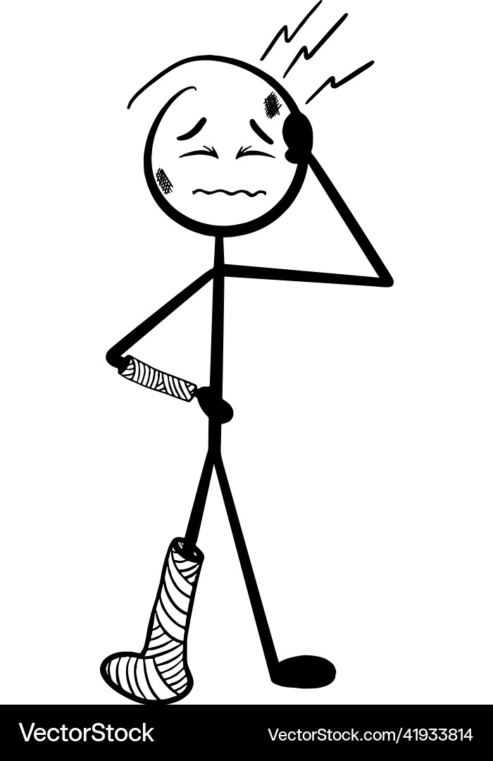 Injured stick figure Royalty Free Vector Image
