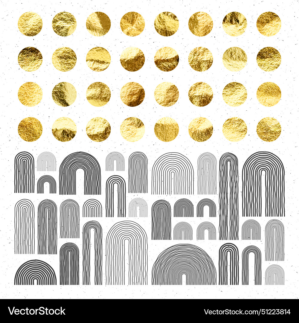 Mid century arch elements modern geometric shapes Vector Image