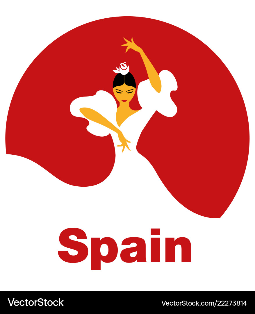 Spanish dancer logo-02 Royalty Free Vector Image