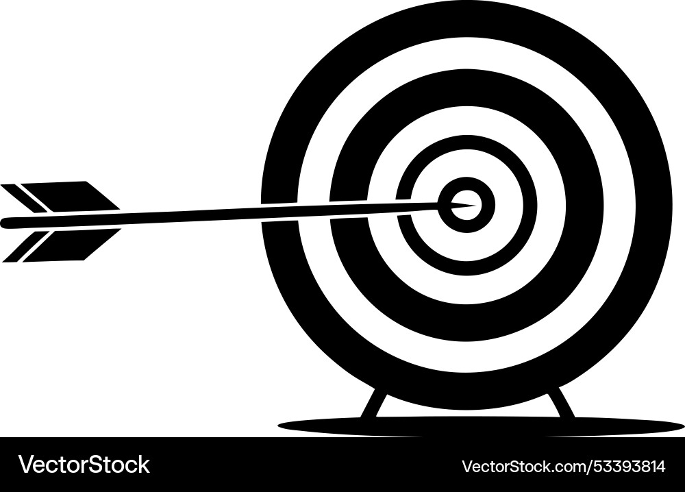 Target with arrow creative silhouette Royalty Free Vector
