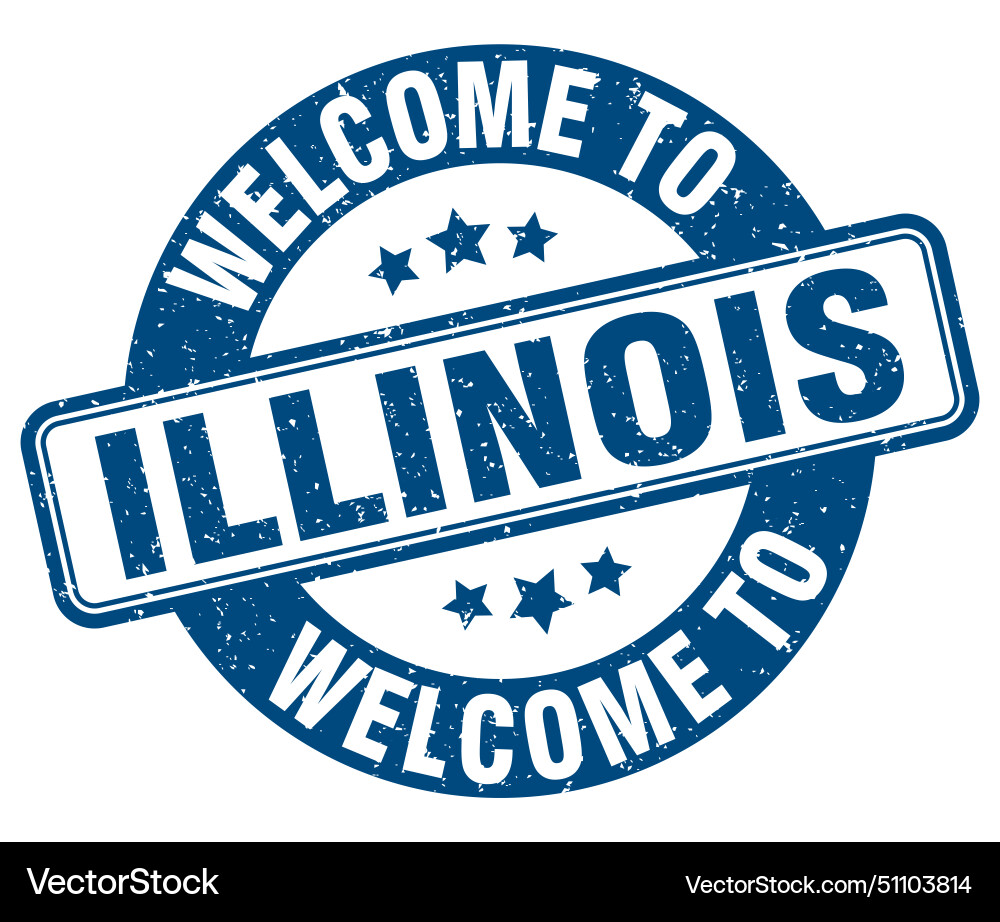 Welcome to illinois stamp round sign Royalty Free Vector
