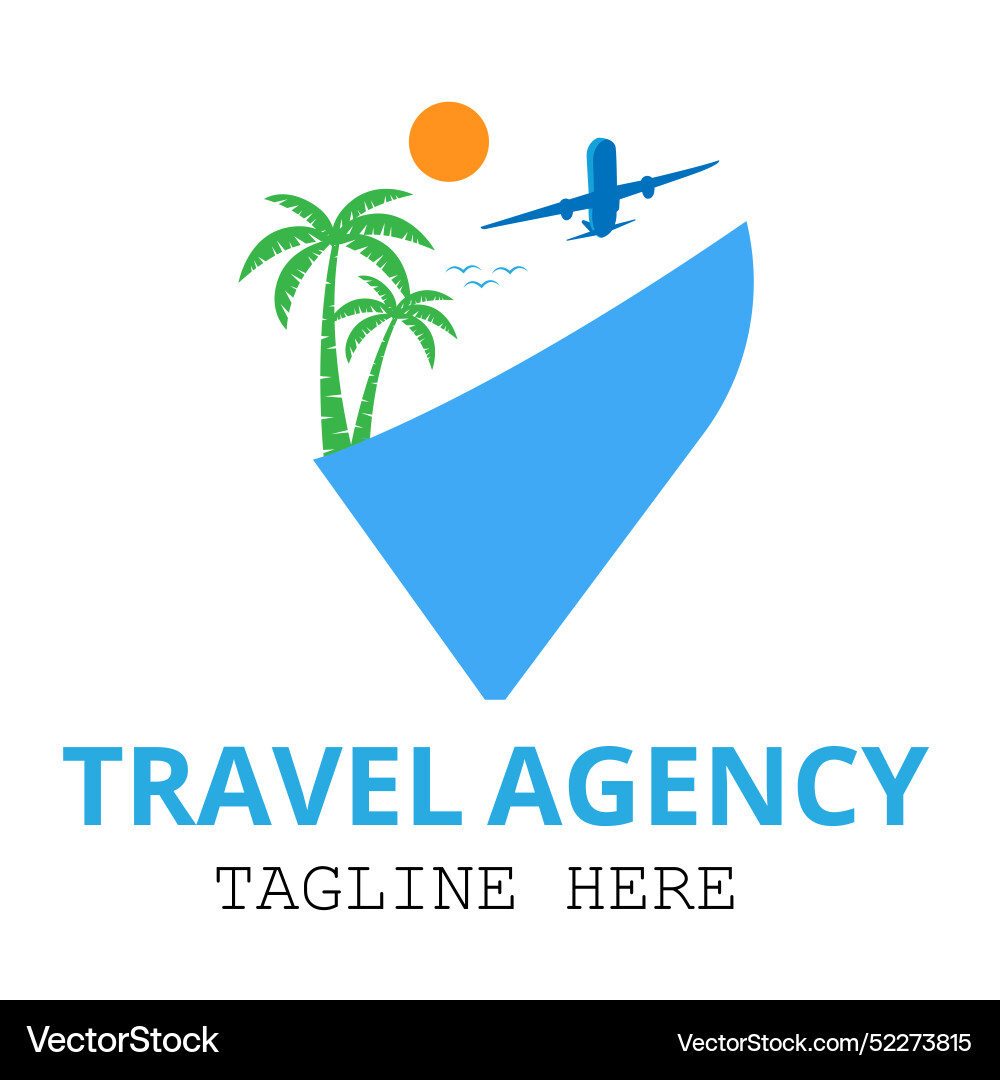 Airplane flight around the world map logo symbol Vector Image