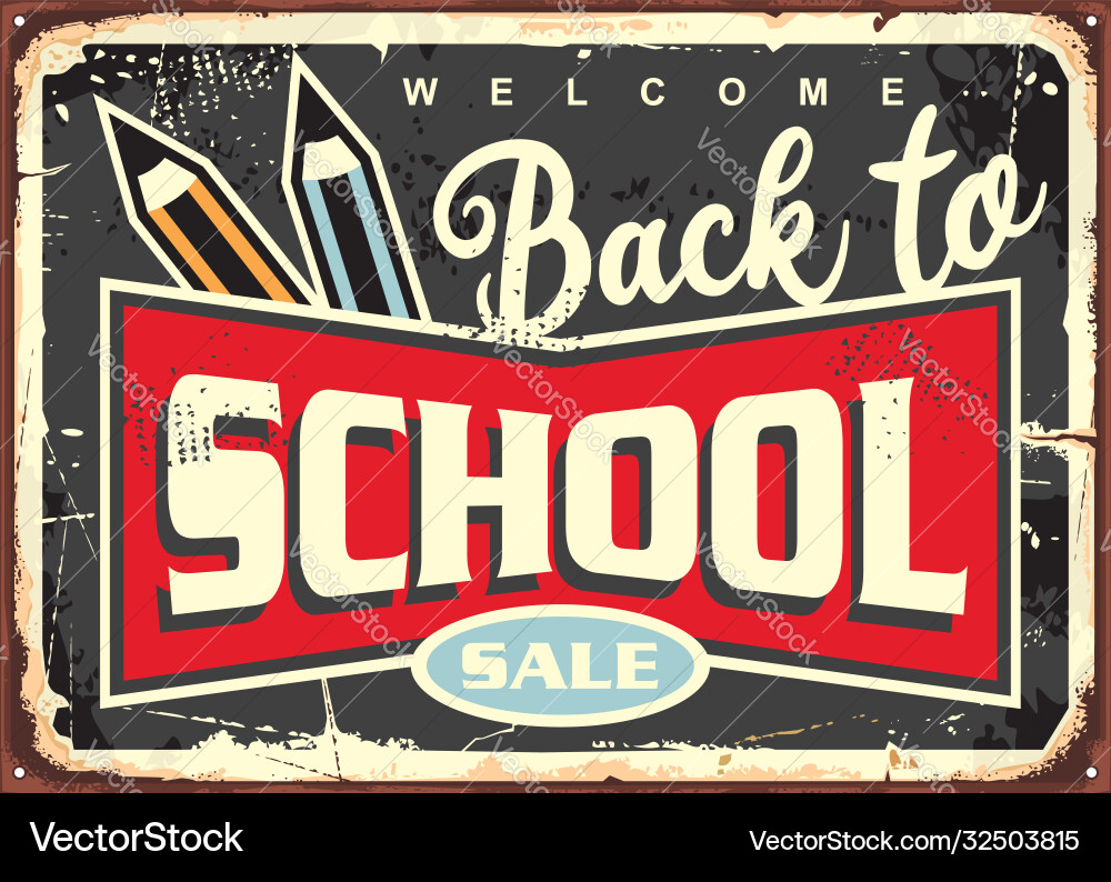Back to school vintage sign design Royalty Free Vector Image
