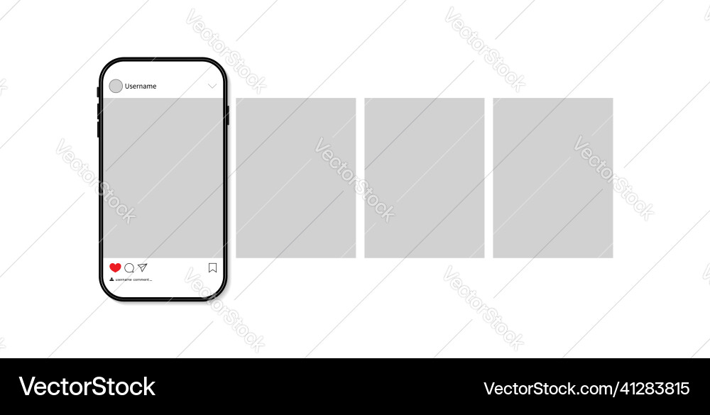 Carousel social post in smartphone phone Vector Image