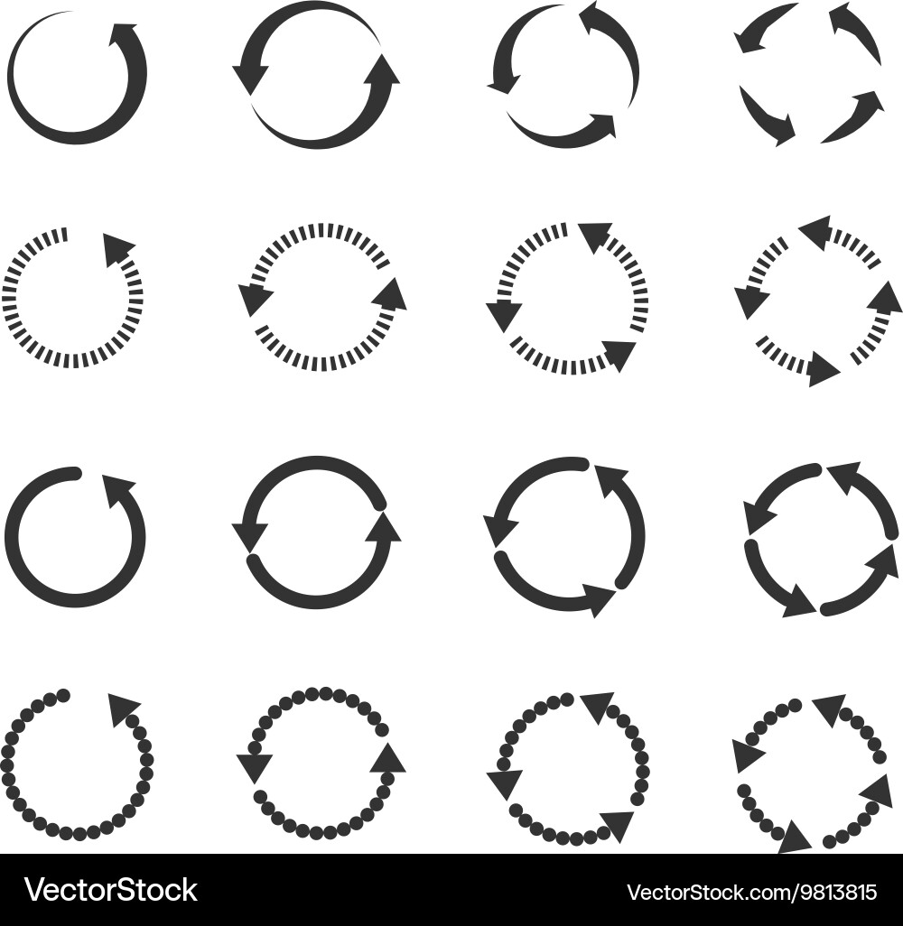 Circle refresh reload rotation loop arrows Vector Image
