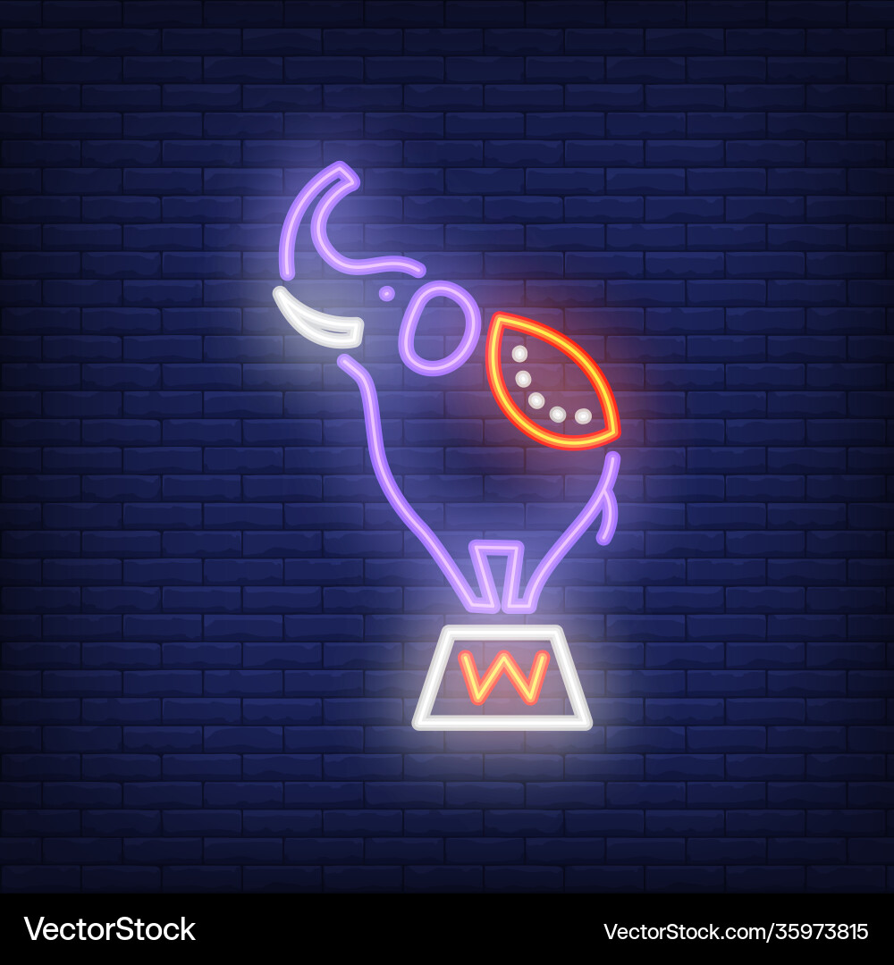 Circus elephant neon sign Royalty Free Vector Image