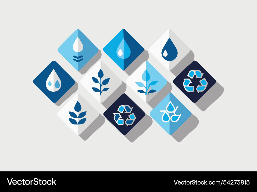 Concept of water saving tips icon infographic Vector Image