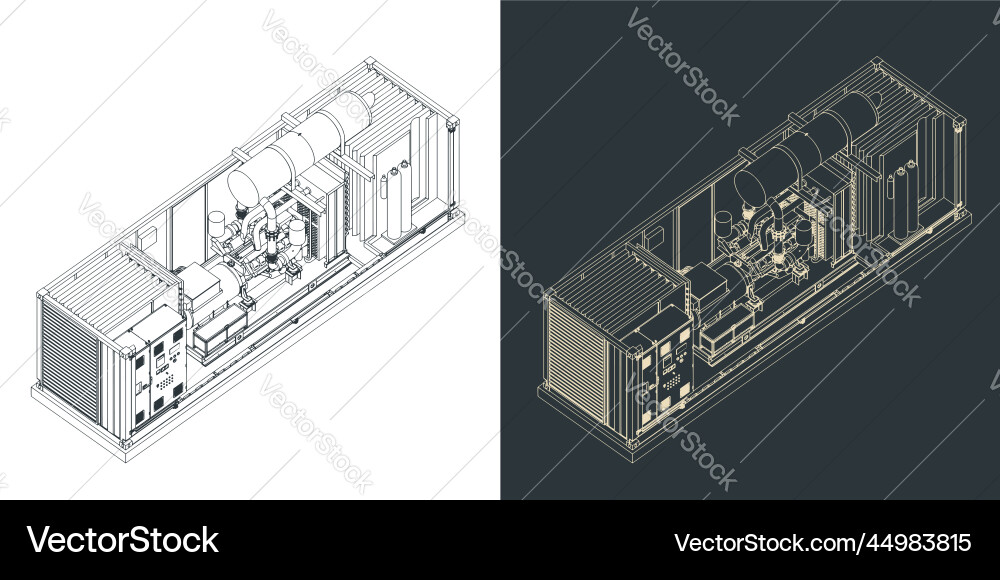 Container Generator Isometric Drawing Royalty Free Vector