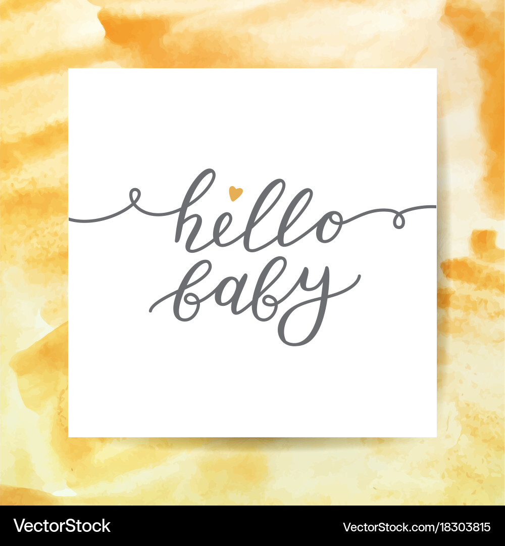 Hello baby lettering Royalty Free Vector Image