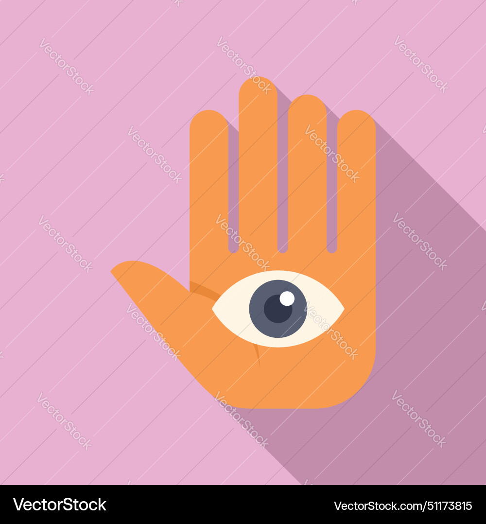 Indian hamsa icon flat eye in hand Royalty Free Vector Image