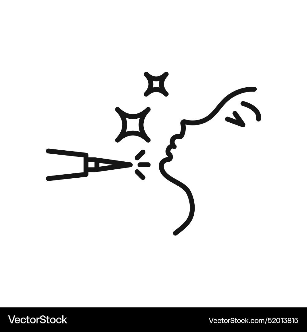 Laser dermatology icon black line art Royalty Free Vector