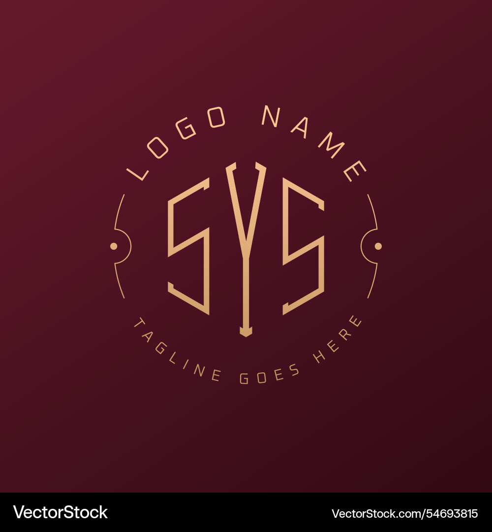 Luxury sys logo design elegant letter Royalty Free Vector