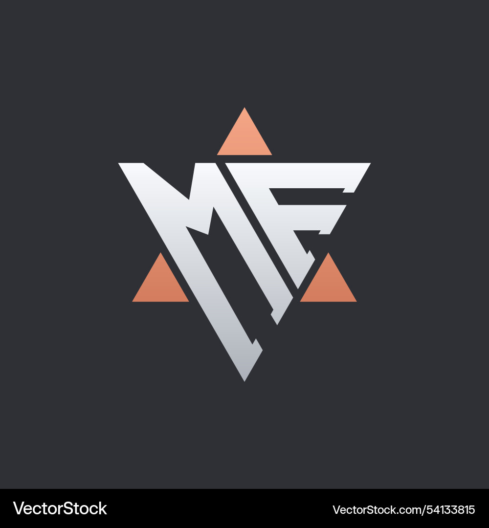 Modern mf letter logo design with geometric Vector Image