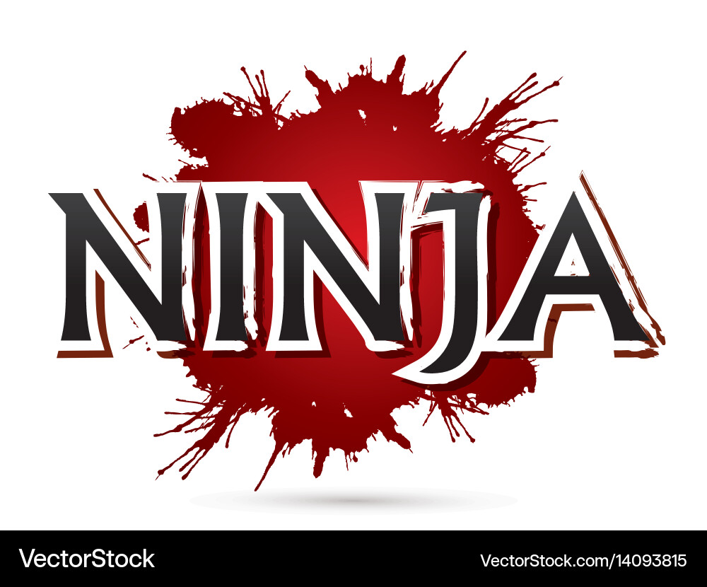 Ninja text font design Royalty Free Vector Image