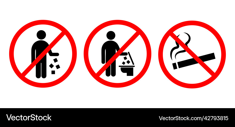 No sign set Royalty Free Vector Image - VectorStock
