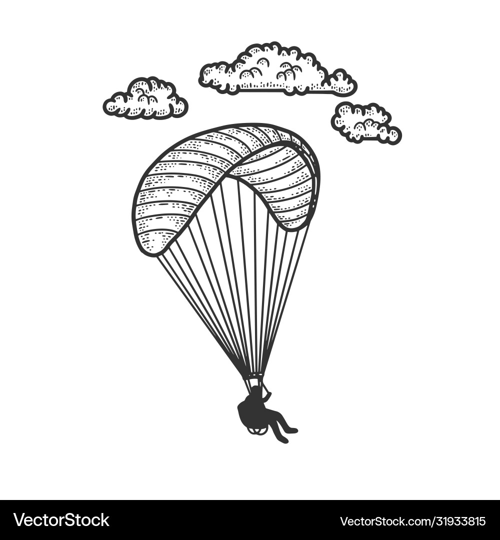Paragliding sketch Royalty Free Vector Image - VectorStock