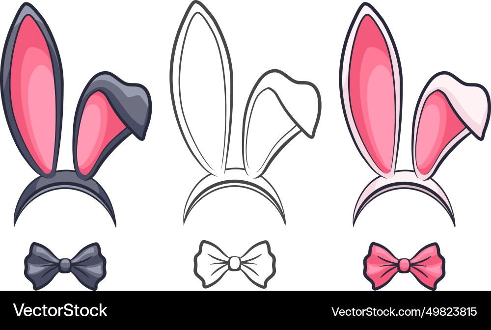 Rabbit ears and bow-ties Royalty Free Vector Image
