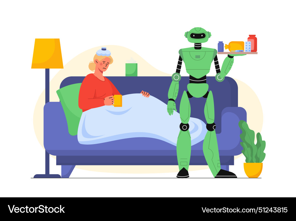Robot doctor concept Royalty Free Vector Image