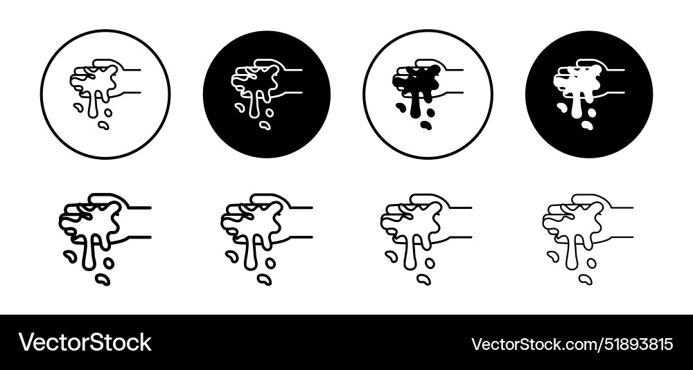 Slime icon set collection outline flat Royalty Free Vector