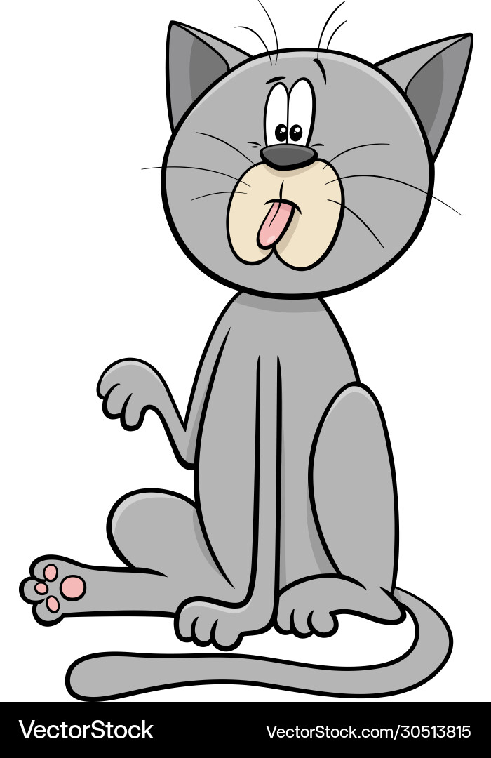 Startled Kitten Cartoon Royalty Free Vector Image