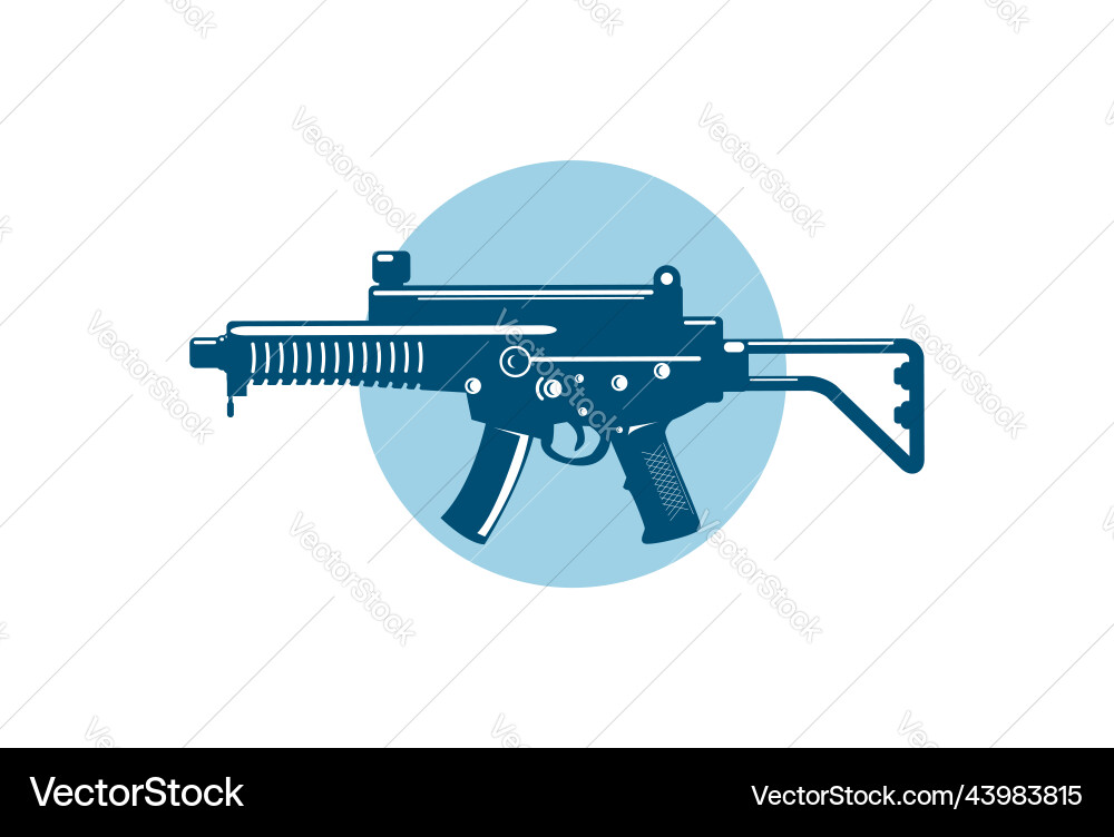 Sub machine gun weapon grenade for military Vector Image