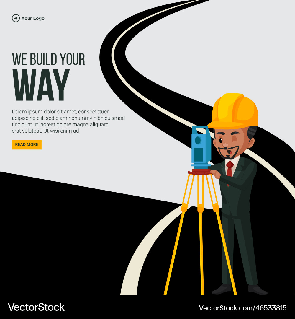 We build your way banner design Royalty Free Vector Image