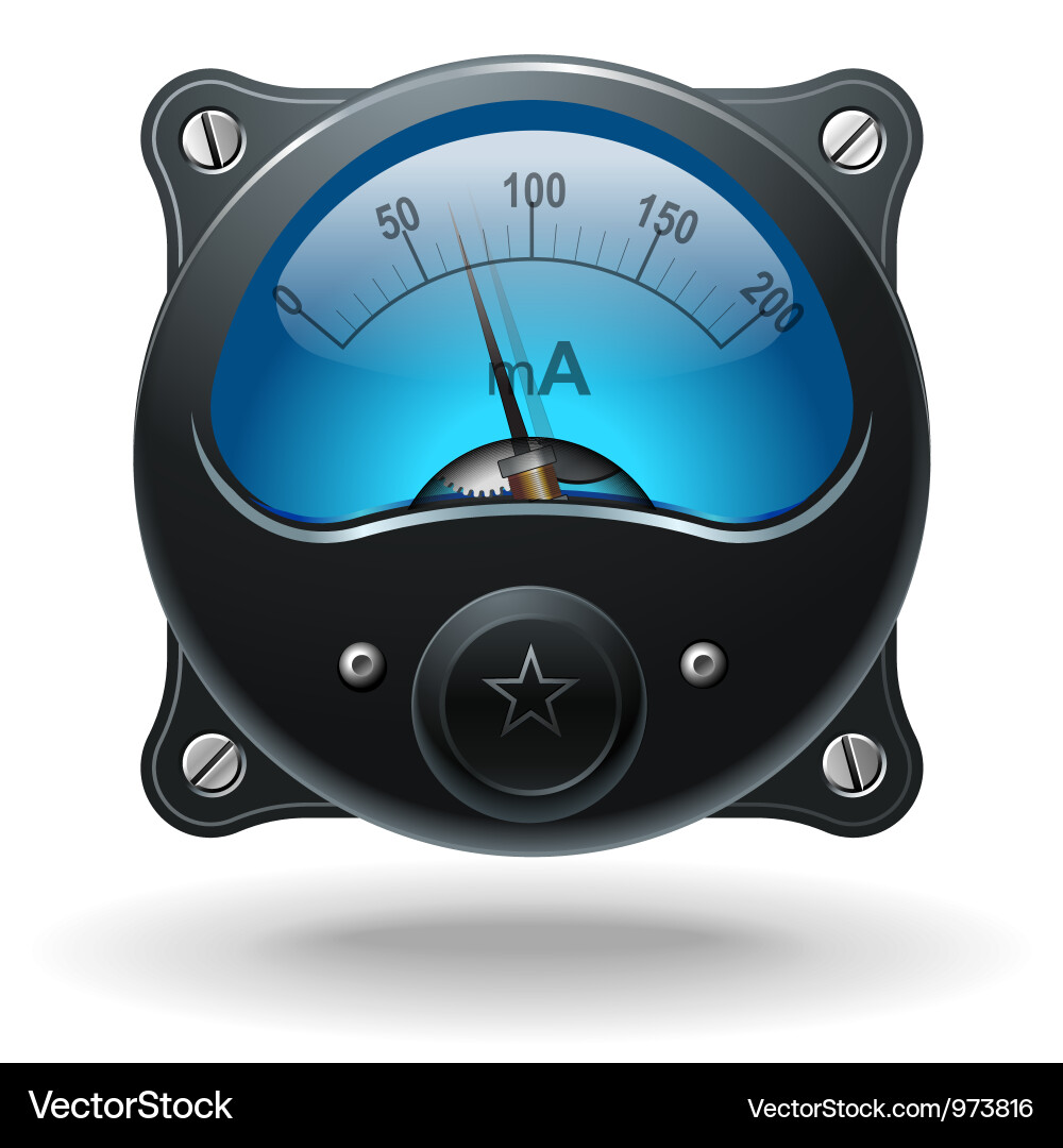 Electronic analog vu signal meter Royalty Free Vector Image