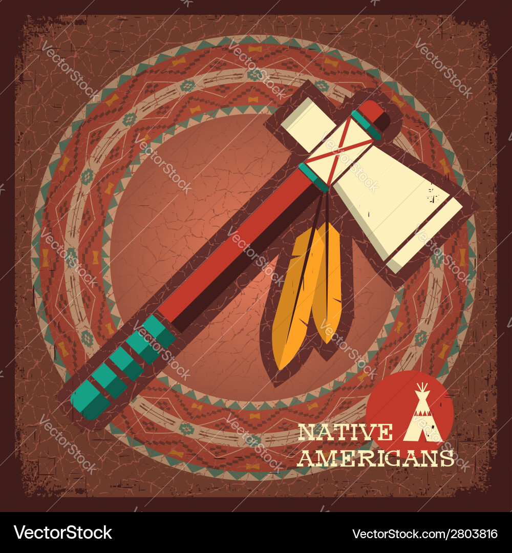 Indian american tomahawk Royalty Free Vector Image