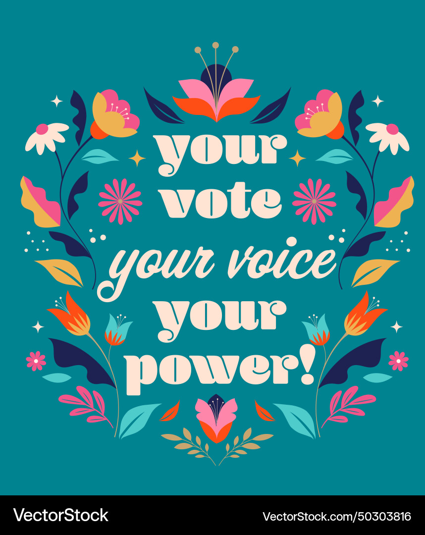 Modern floral election campaign concept design Vector Image