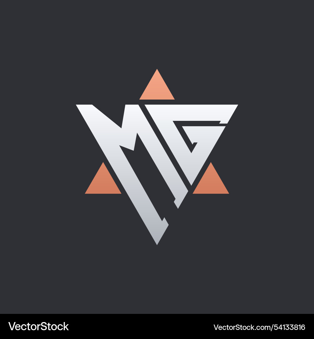 Modern mg letter logo design with geometric Vector Image
