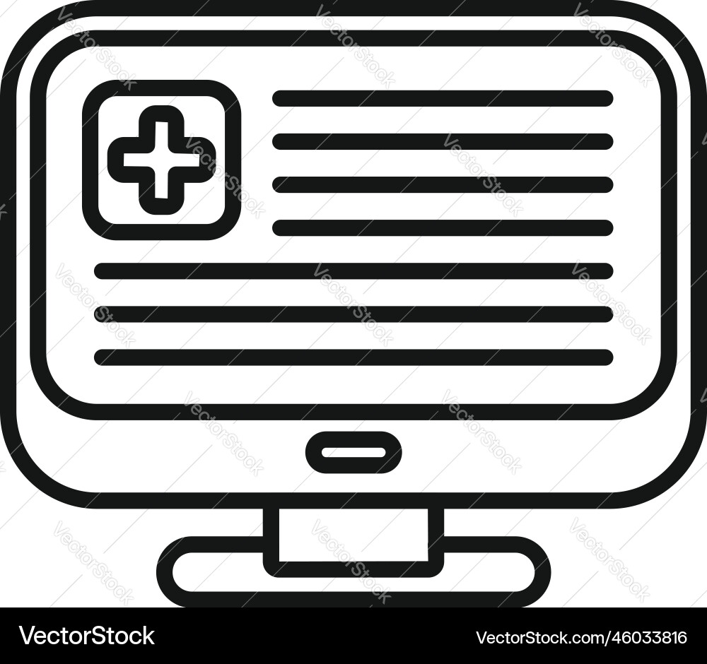 Online patient icon flat medical Royalty Free Vector Image