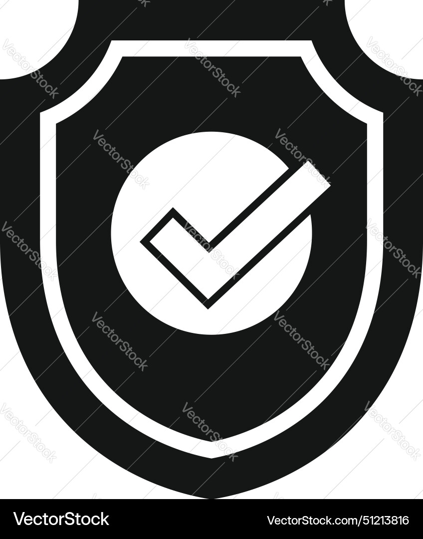 Secured shield icon simple web safe Royalty Free Vector