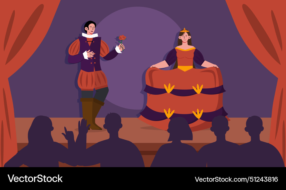 Theater performance concept Royalty Free Vector Image