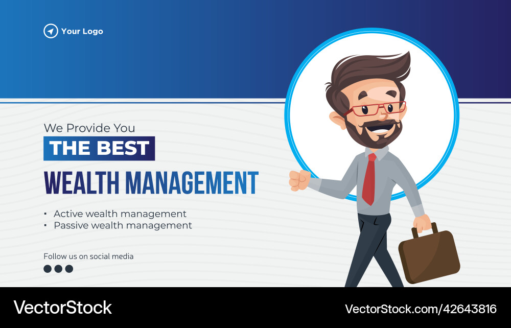 Wealth management landscape banner design Vector Image