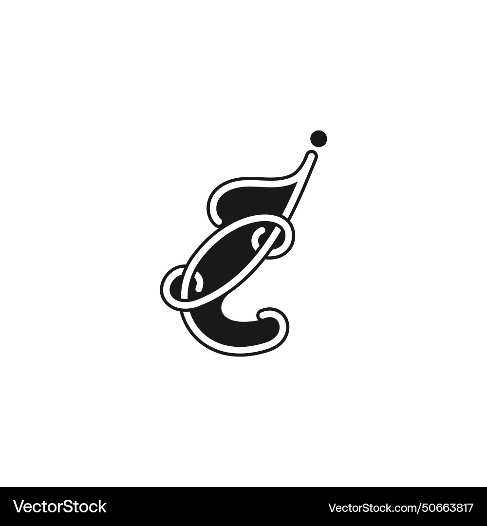 Alphabet initials logo cj jc c and j Royalty Free Vector