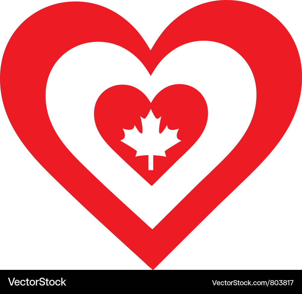 Canada heart Royalty Free Vector Image - VectorStock